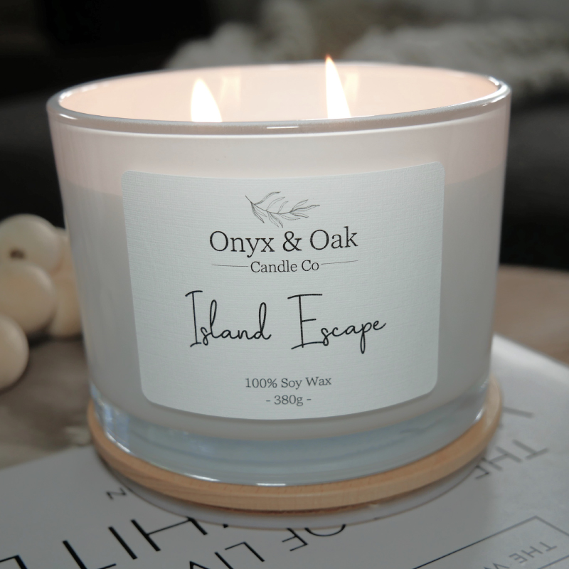 Island Escape Scented Candle - Onyx & Oak Candle Co